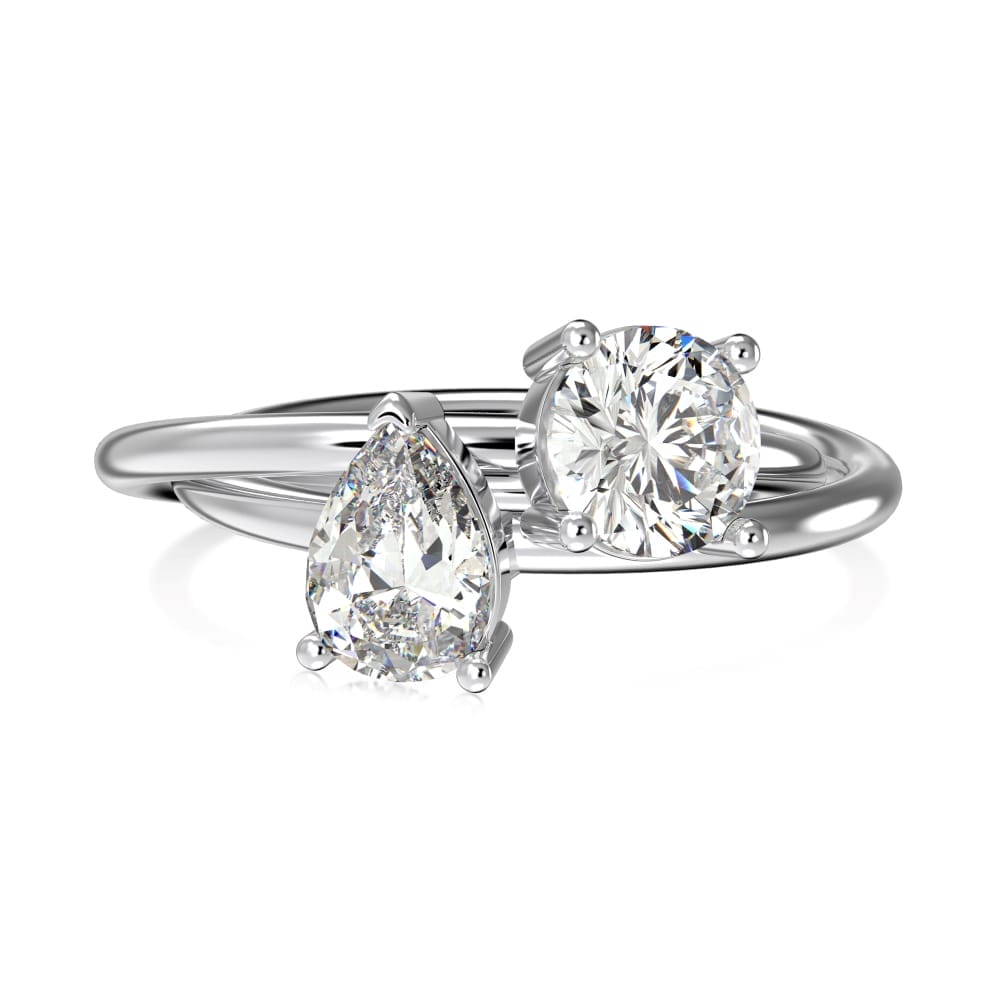 Double Solitaire 925 Sterling Silver Ring Set - Adorn By Destiny